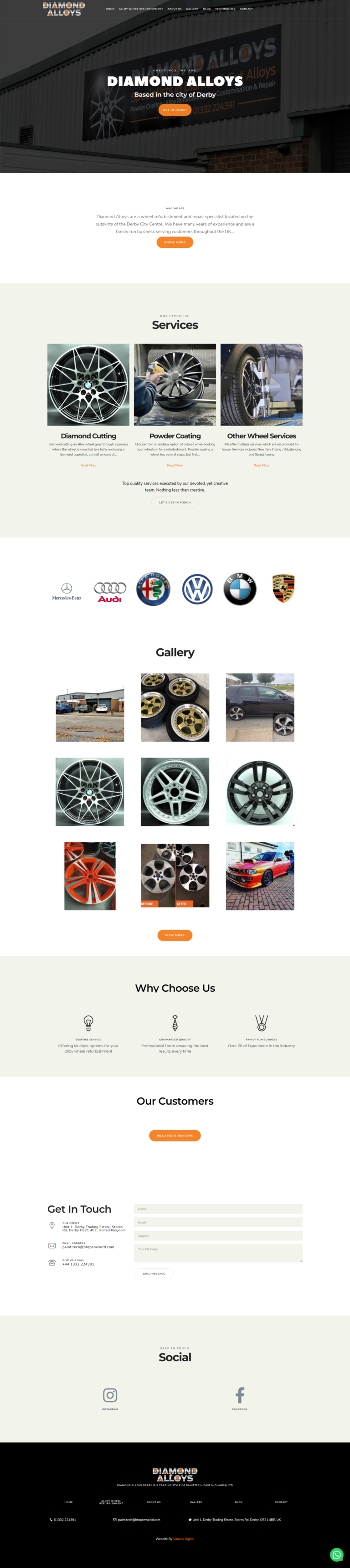 Alloy Wheel Repair Website - Vimana Digital
