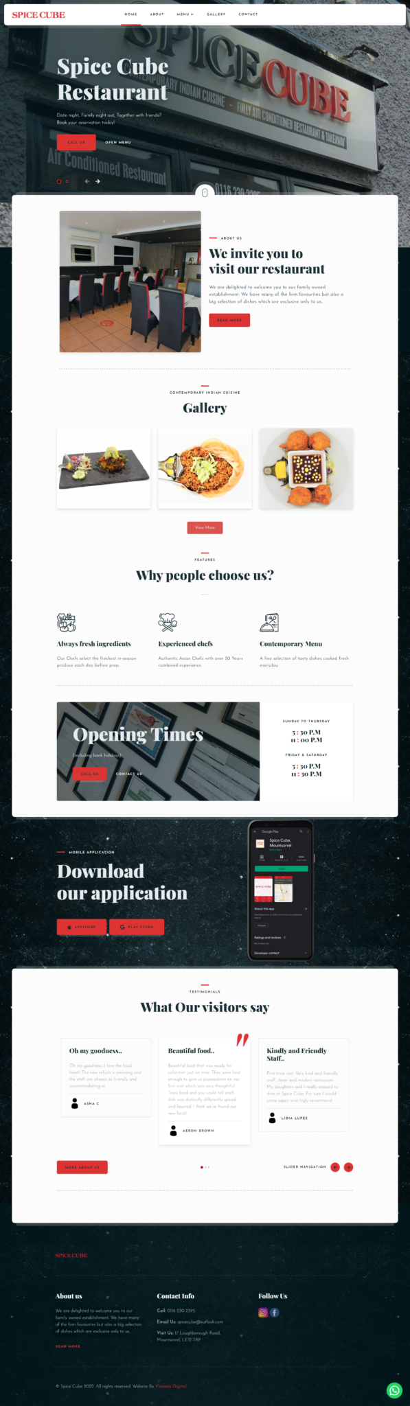 Restaurant Website - Vimana Digital
